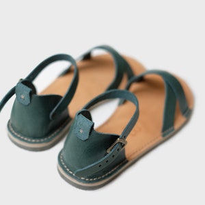 Summer Sandals, Green Blue Women Sandals, Leather Sandals, Women ...