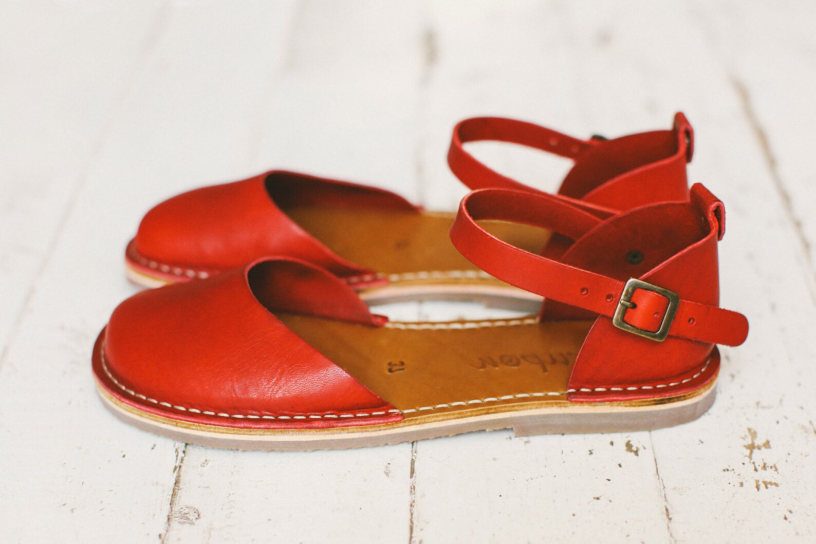 Handmade Women Sandals in Red Color, Red Leather Sandals, Summer Shoes ...