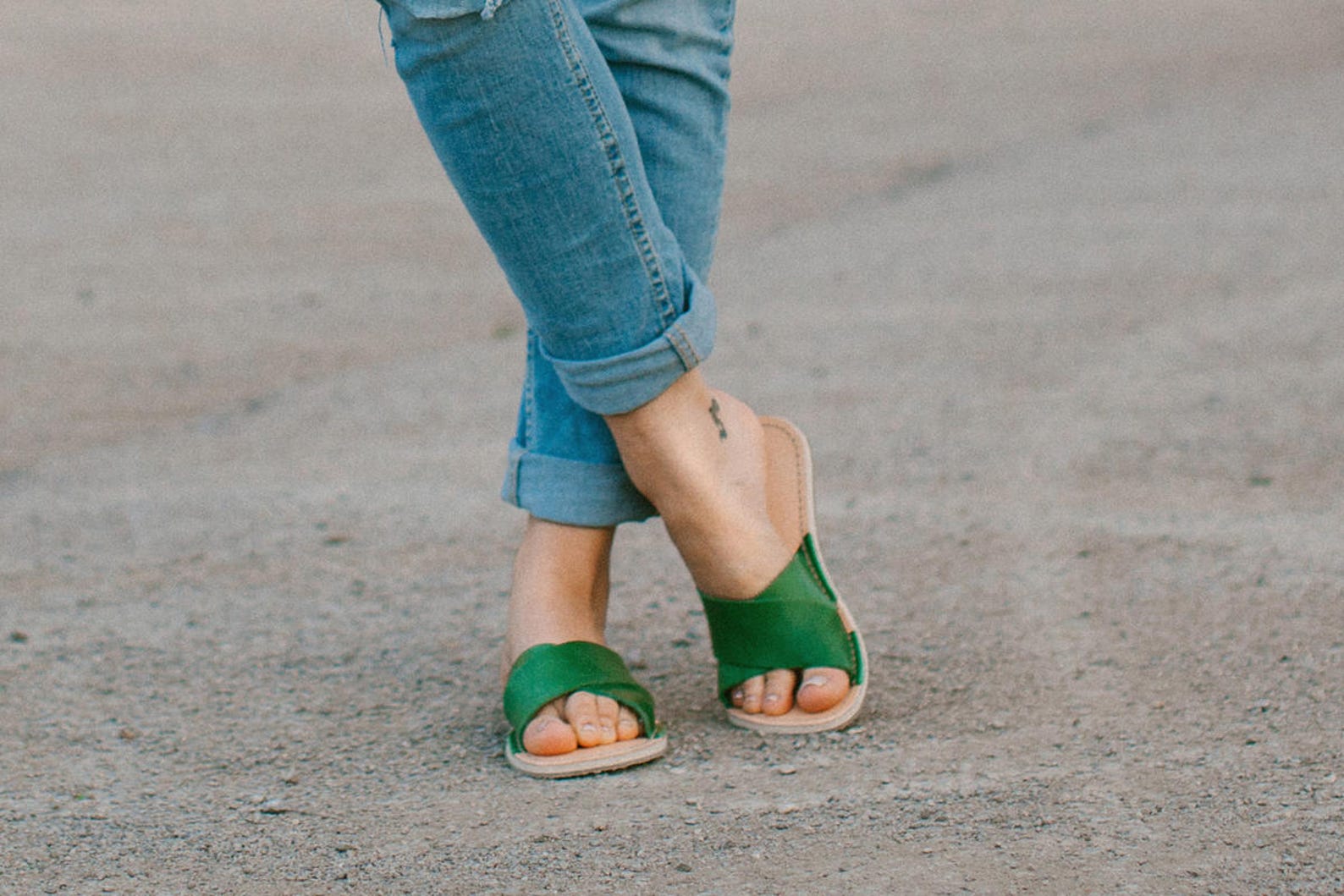 Greenery Sandals, Flip-flops, Leather Sandals, Green Leather Flip-flops ...
