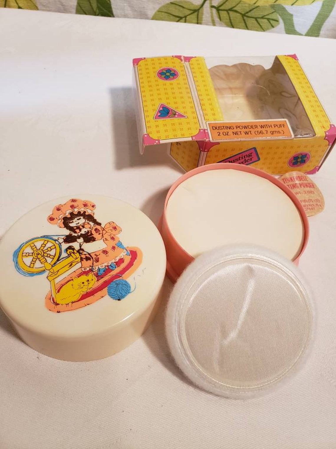 Vintage 1970s Tom Fields Tinkerbell Body Powder and Puff - Etsy
