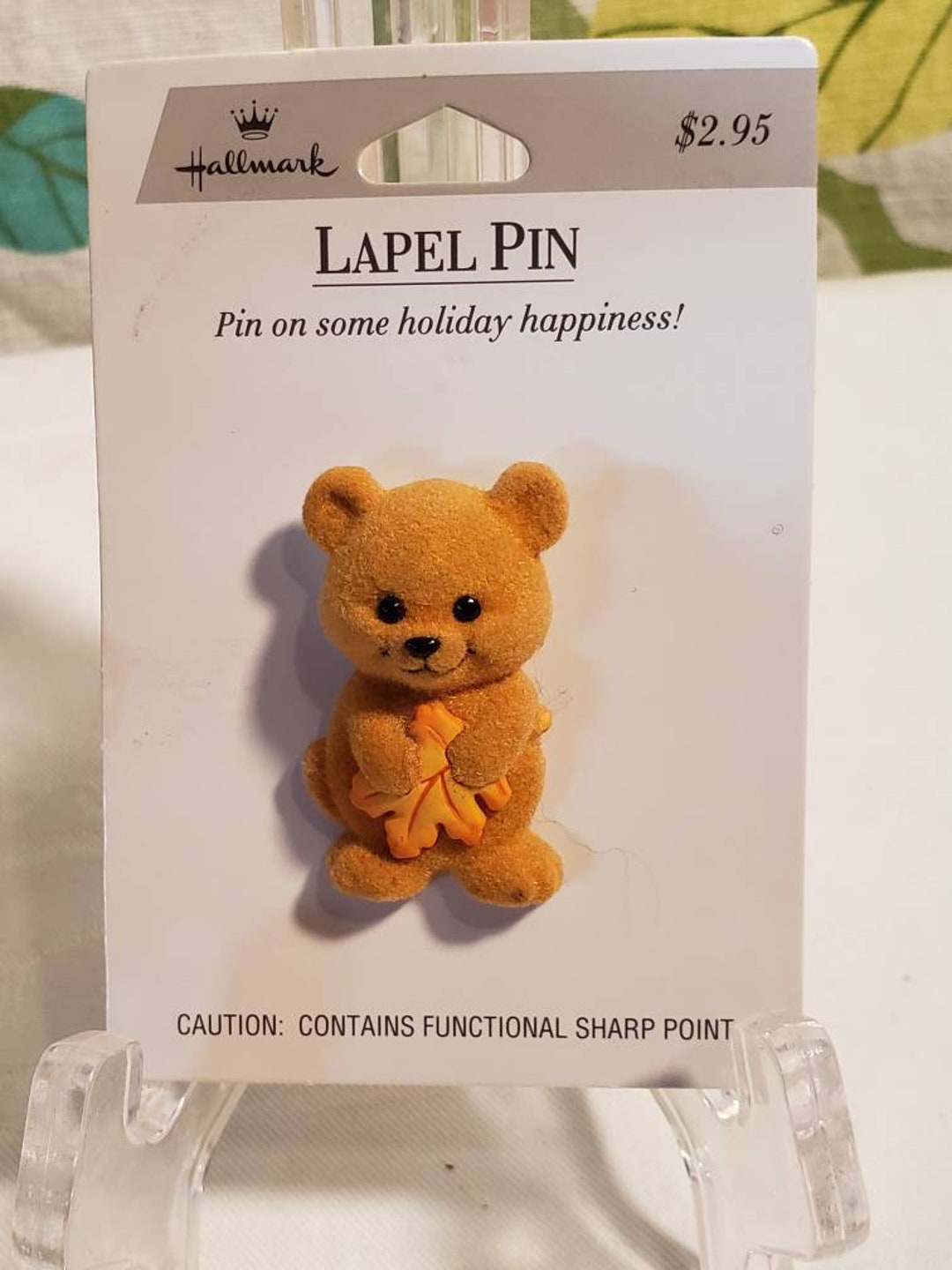 Vintage 1980s Hallmark Thanksgiving Flocked Bear Pin - Etsy