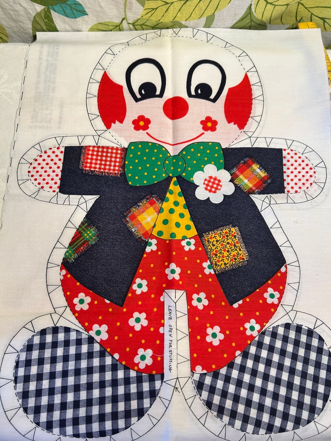 Vintage 1975 Clown Cut and Sew Pillow Panel - Etsy