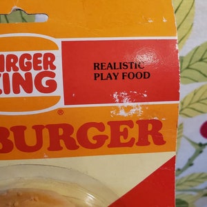 Vintage 1992 Burger King Play Food Hamburger NOS - Etsy
