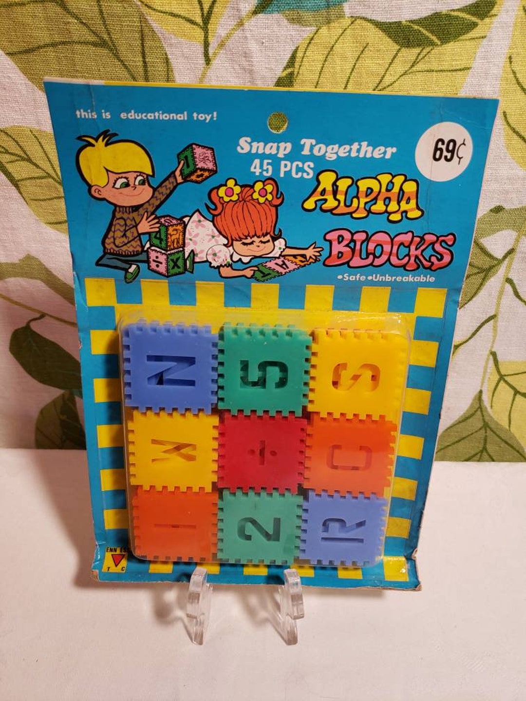 Vintage 1970s Dime Store Snap Together Alpha Blocks Set Toy UNUSED ...