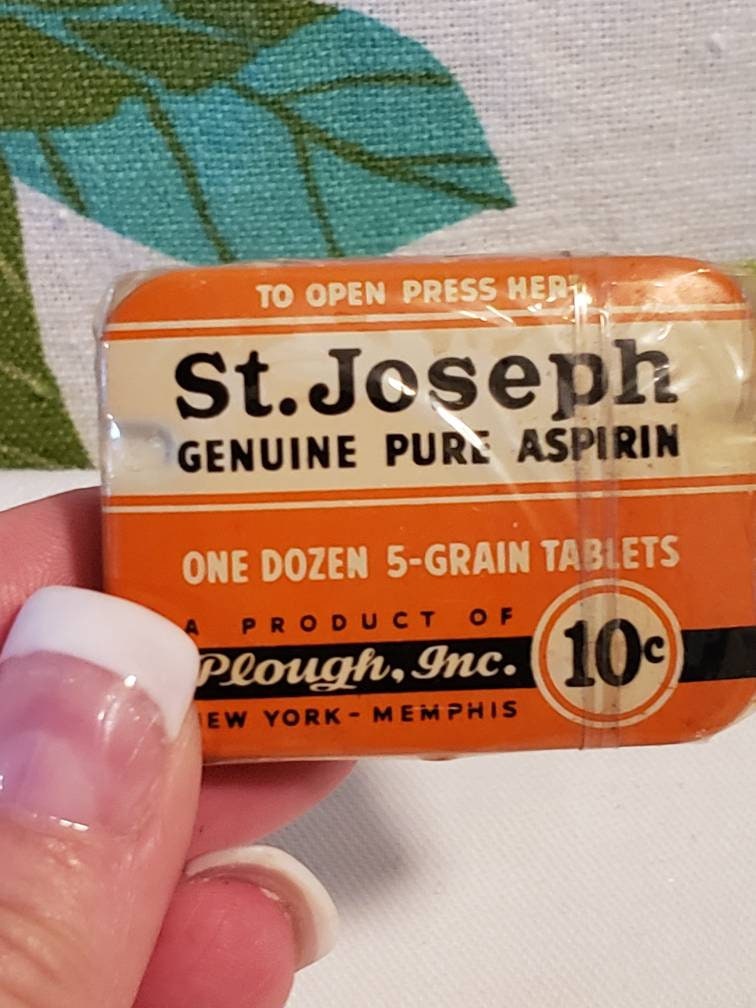 Vintage 1930s St Joseph Genuine Pure Aspirin Tin UNUSED STILL - Etsy