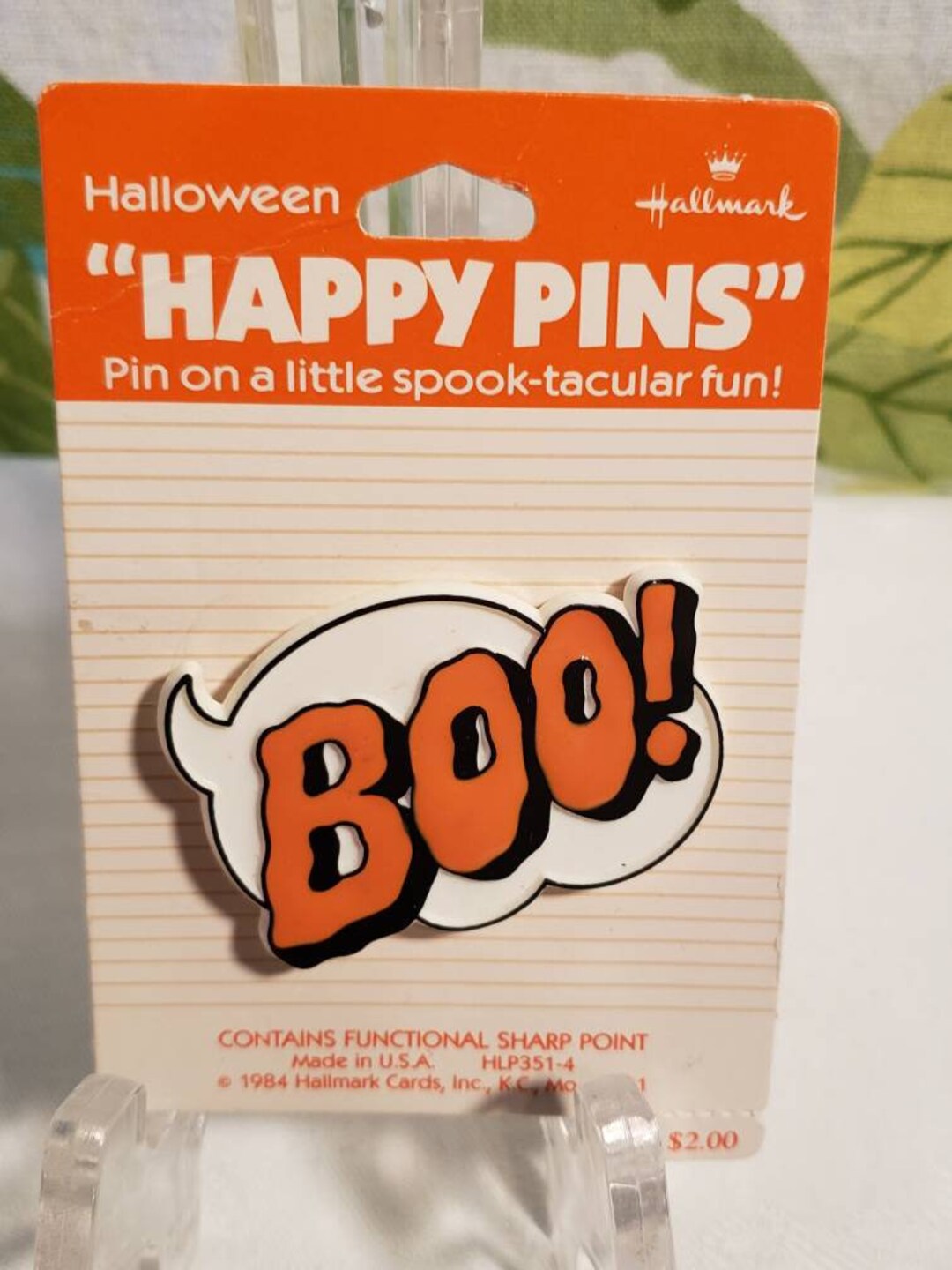 Vintage 1980s Hallmark Halloween Boo Pin NOS - Etsy