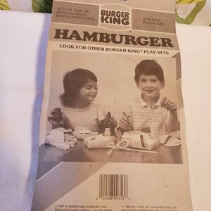 Vintage 1992 Burger King Play Food Hamburger NOS - Etsy