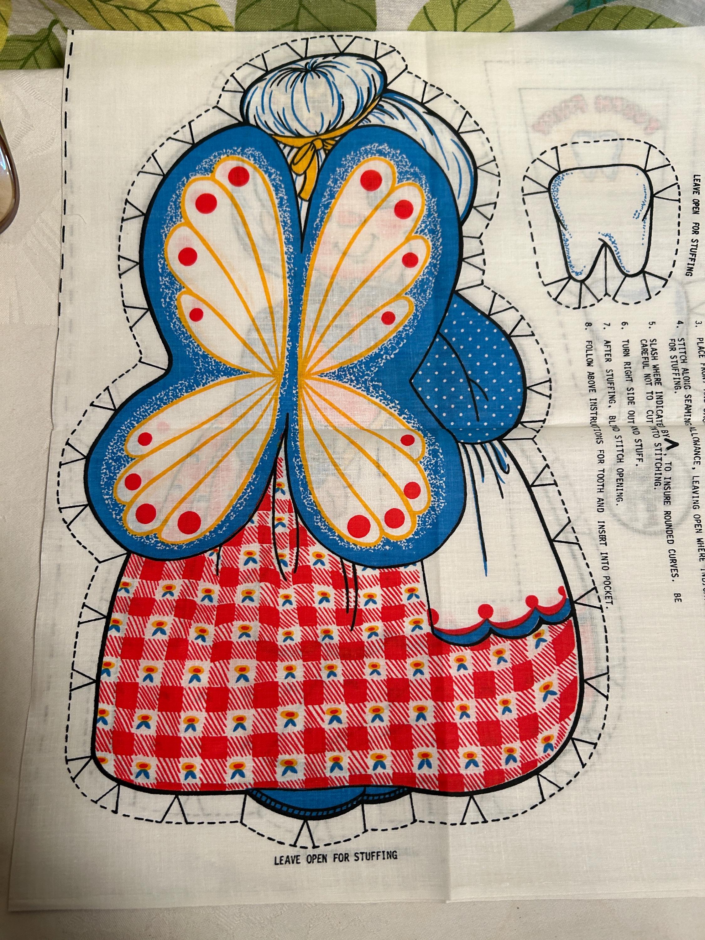 Vintage Cut and Sew Tooth Fairy Fabric Panel UNUSED - Etsy
