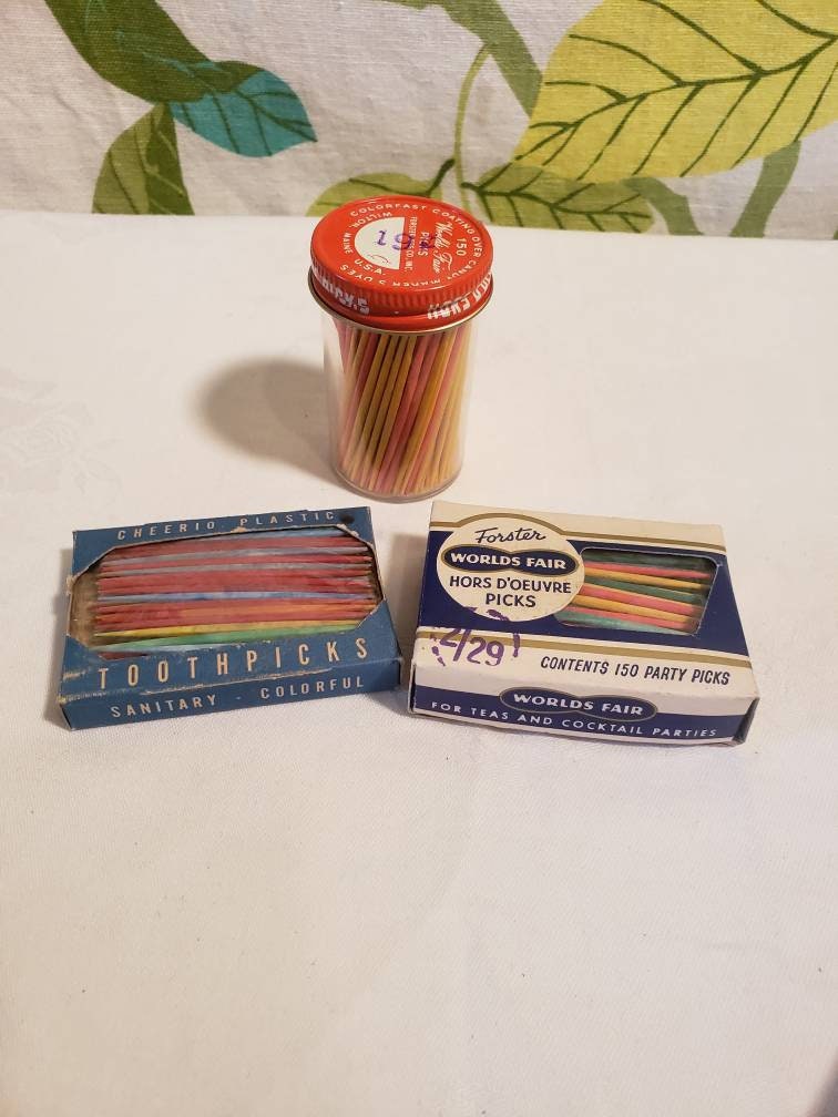 Vintage 1950s 1960s Wooden and Plastic Toothpicks in Original Packaging Etsy