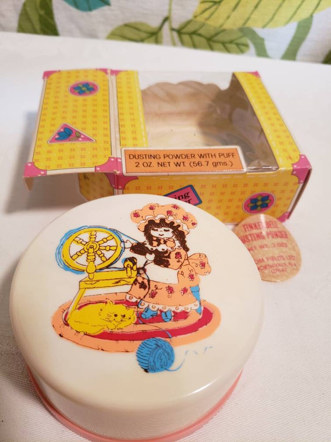 Vintage 1970s Tom Fields Tinkerbell Body Powder and Puff UNUSED - Etsy