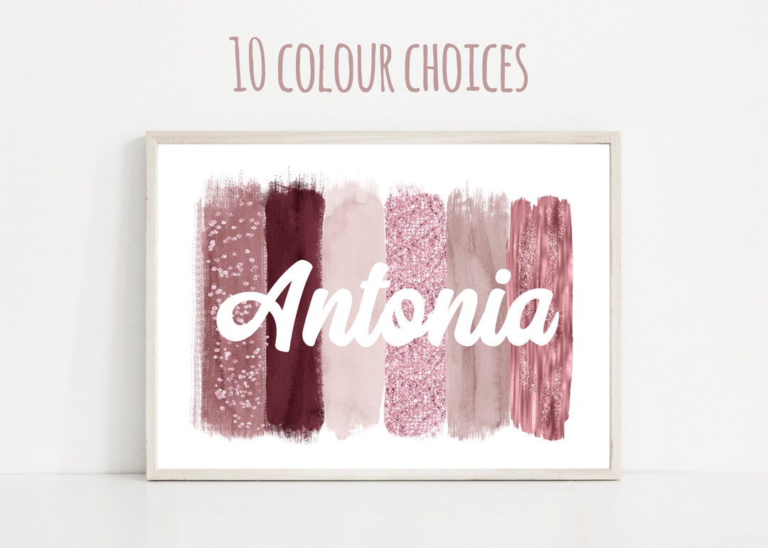 Custom Name Print, Printable Name Poster, Brush Stroke Name Print, Baby ...