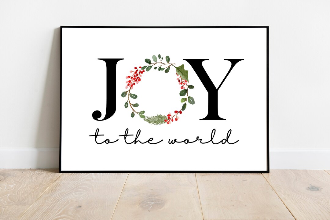 Joy to the World Poster, Christmas Wall Art, Christmas Poster, Joy to ...