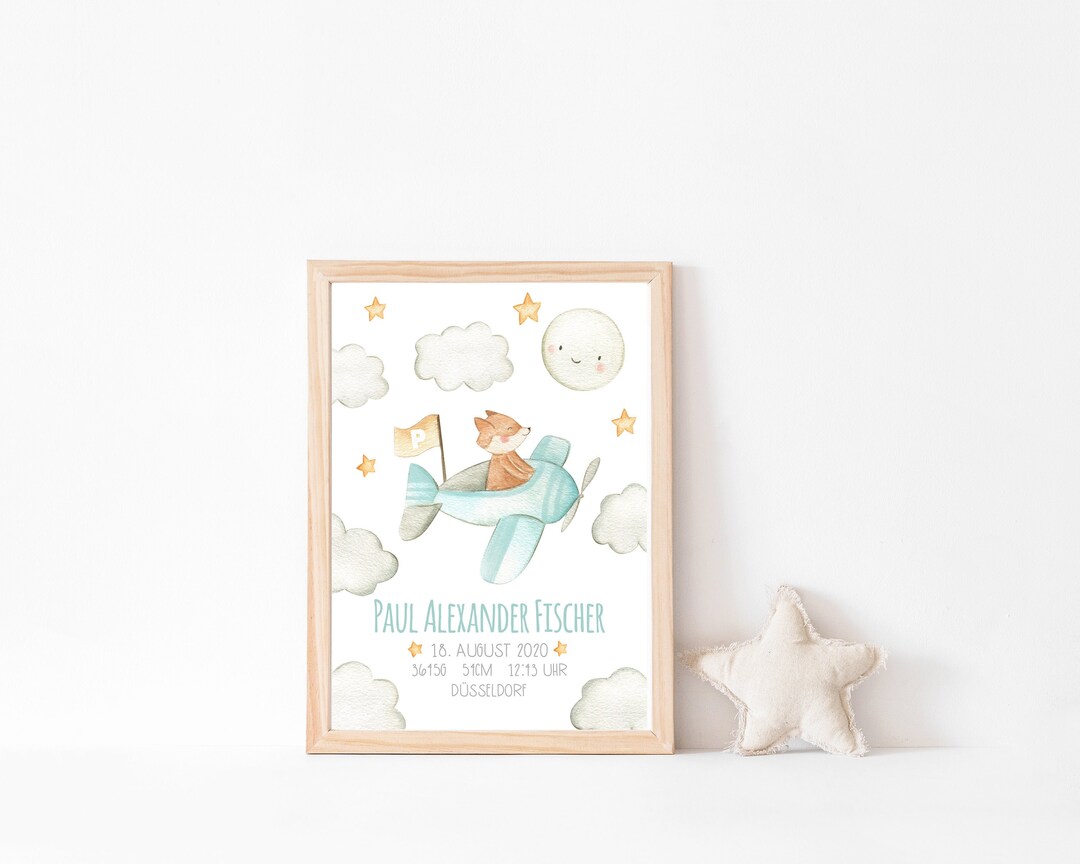New Baby Poster, Baby Gift, Birth Announcement, Modern Birth Print ...