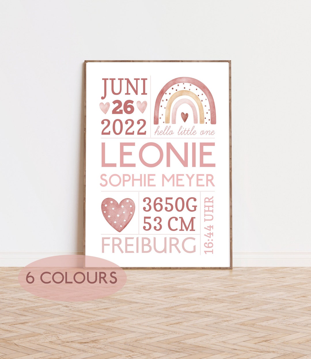 New Baby Poster, Birth Announcement, Modern Birth Print, Custom Birth ...