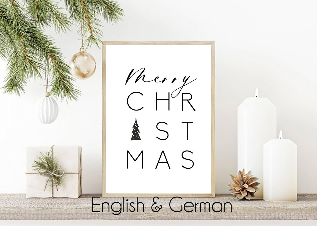 Scandi Merry Christmas Poster, Christmas Wall Art, Christmas Poster ...