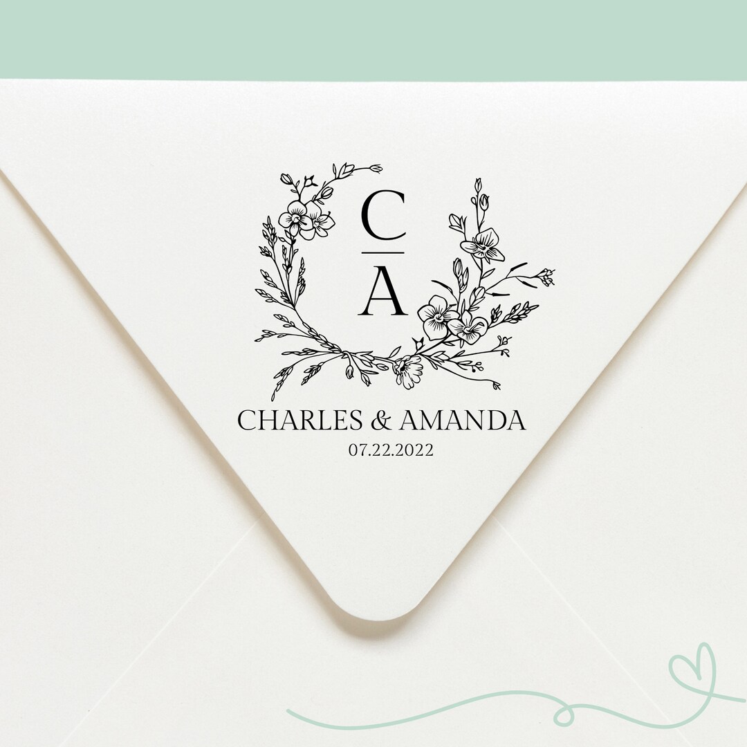 Custom Wedding Stamp Logo | Self Inking Embosser | Handcrafted - Etsy