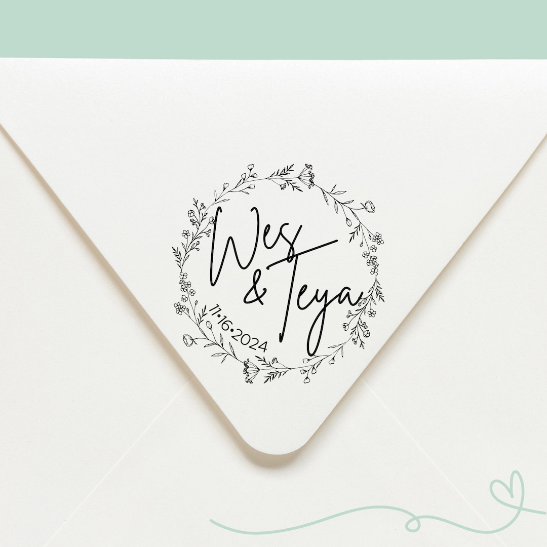 Custom Wedding Stamp Logo | Self Inking Embosser | Handcrafted - Etsy