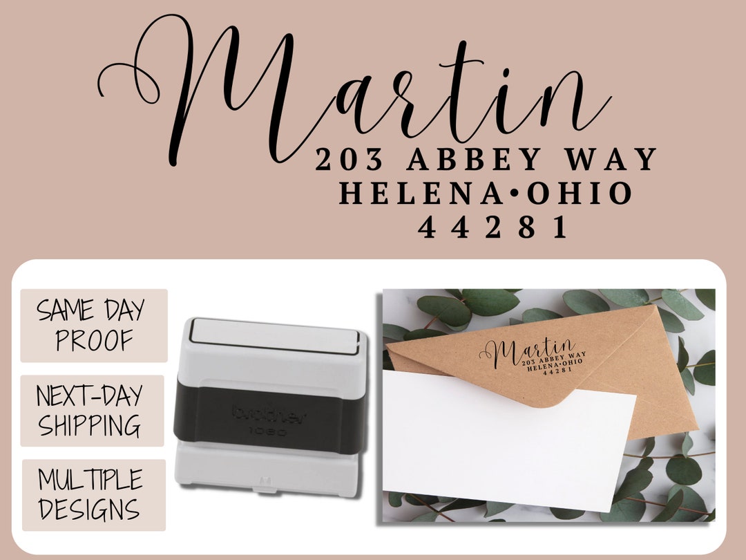 Custom Self-inking Address Stamp | Calligraphy | Envelope Stamp - Etsy