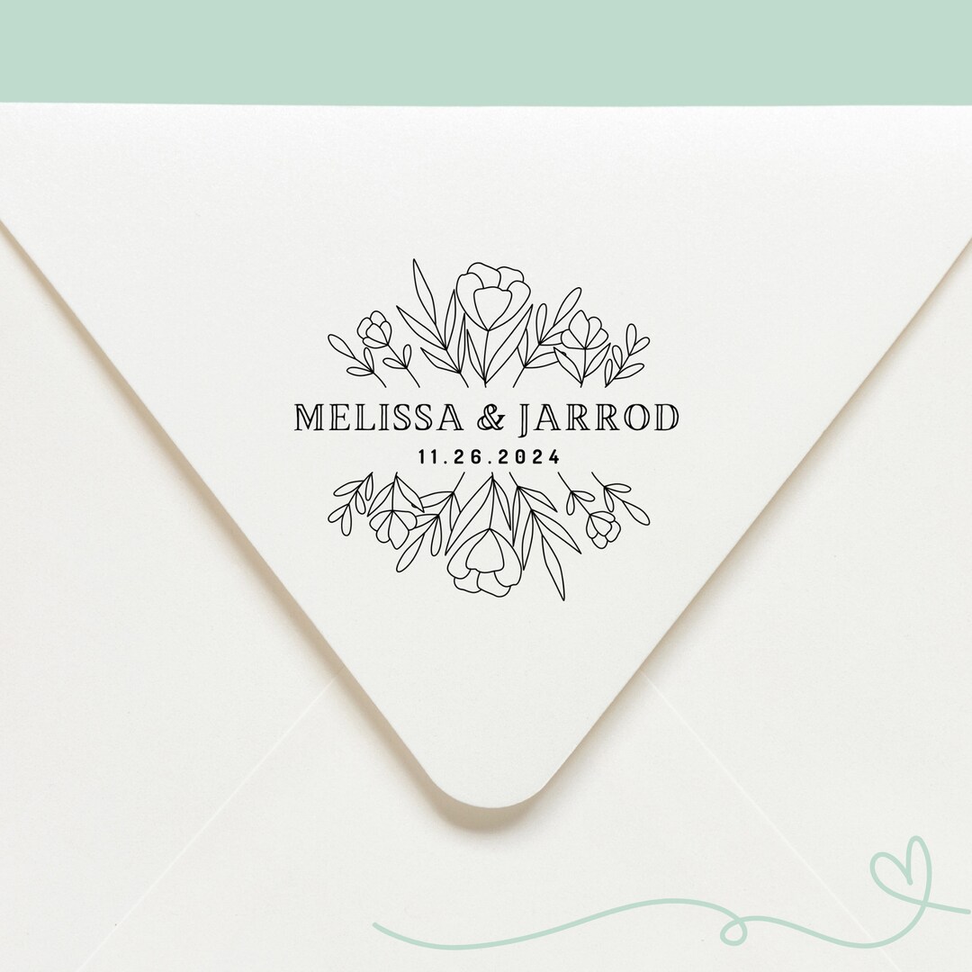 Custom Wedding Stamp Logo | Self Inking Embosser | Handcrafted - Etsy