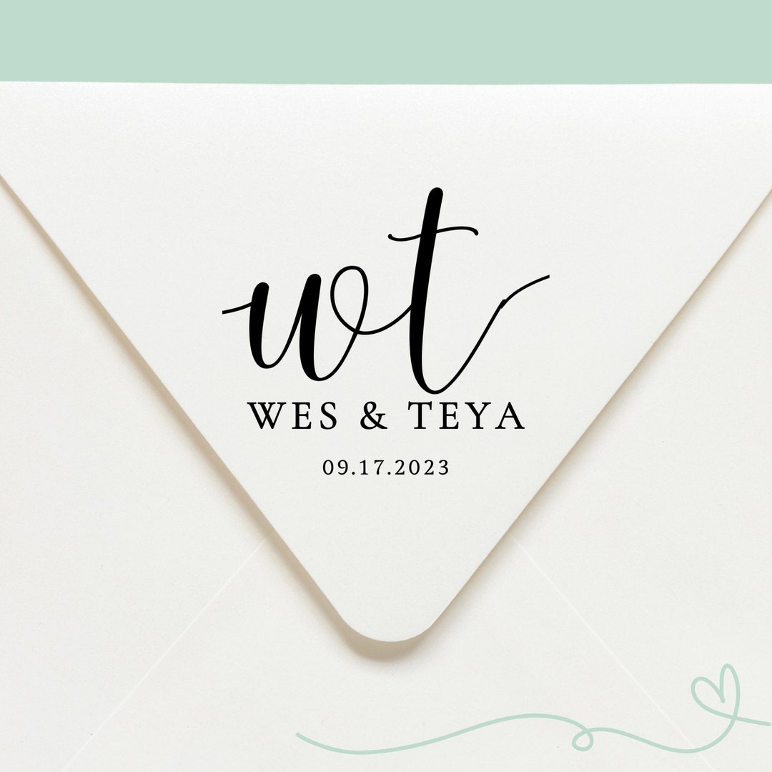 Custom Wedding Stamp Logo | Self Inking Embosser | Handcrafted - Etsy