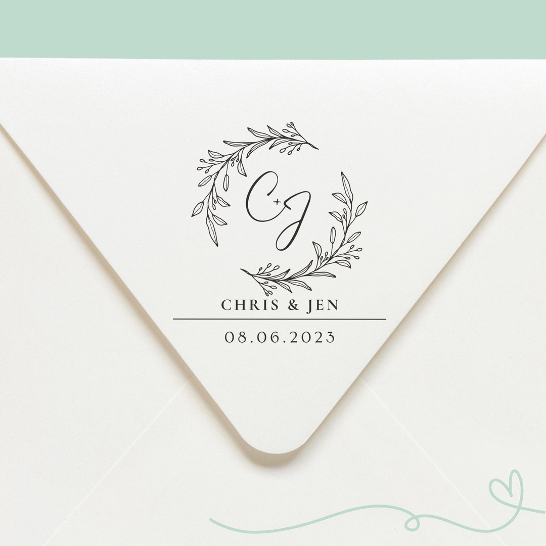 Custom Wedding Stamp Logo | Self Inking Embosser | Handcrafted - Etsy