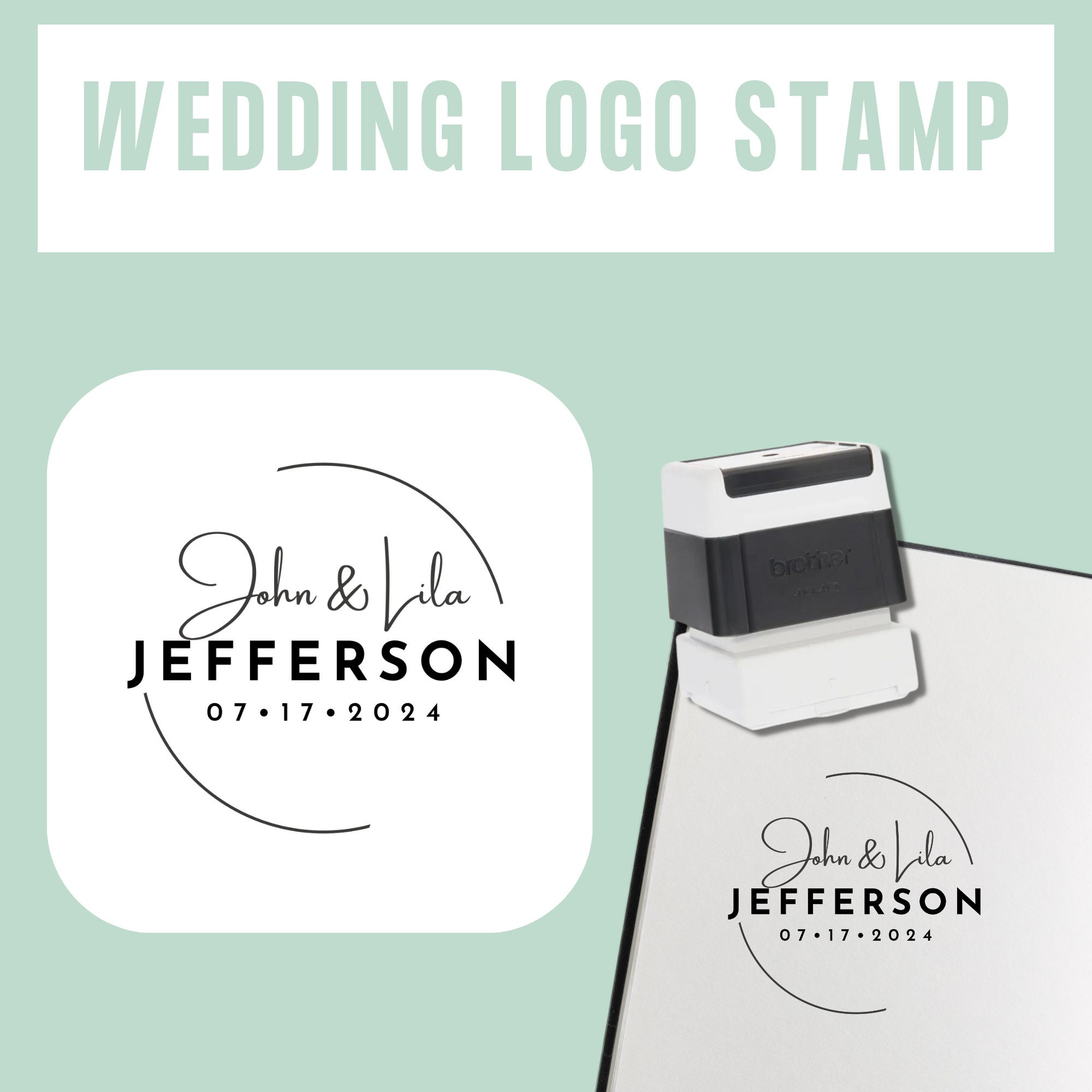 Custom Wedding Stamp Logo | Self Inking Embosser | Handcrafted - Etsy