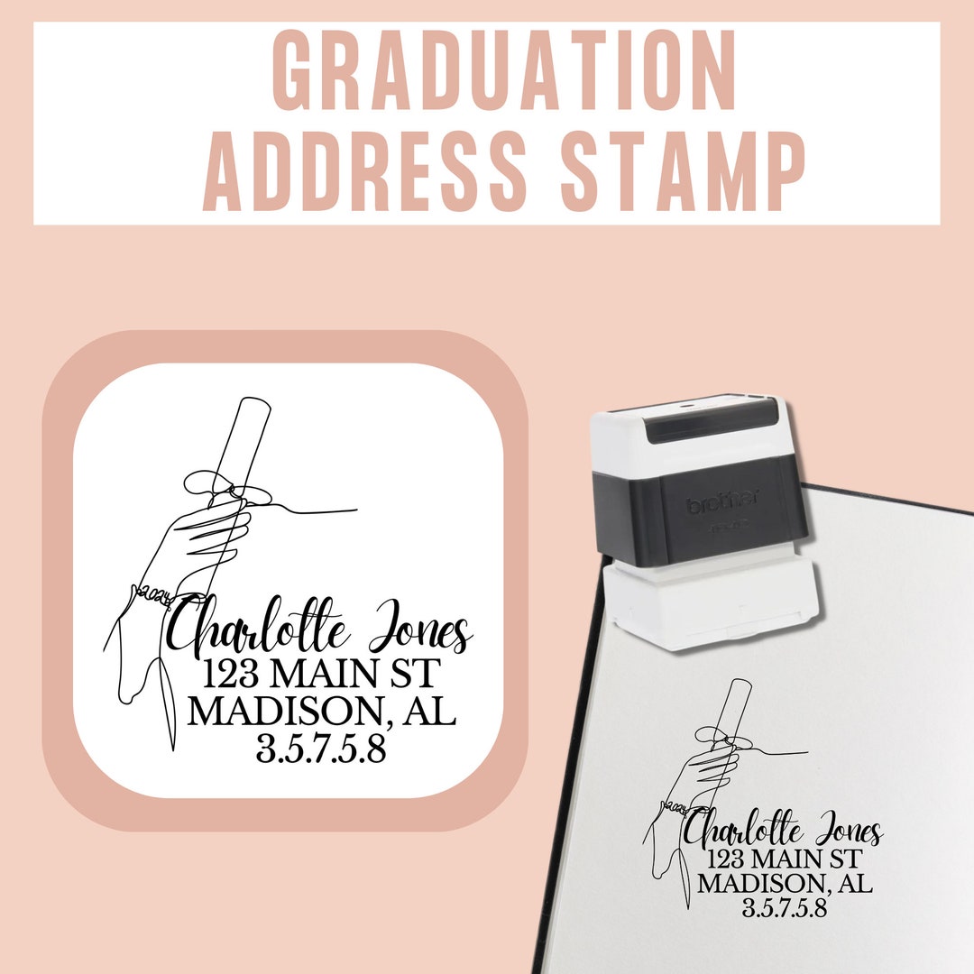 Custom Self-inking Address Stamp Graduation Stamp - Etsy