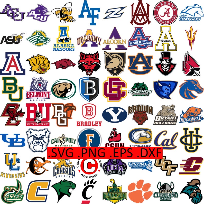 Every College Logo 377 images in .SVG .eps .dxf .PNG College | Etsy