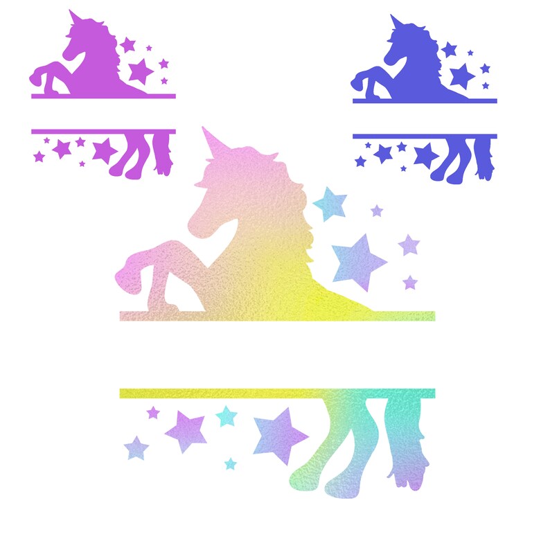 Unicorn Split Monogram Svg Png Dxf Eps Cricut Cut File Digital Etsy