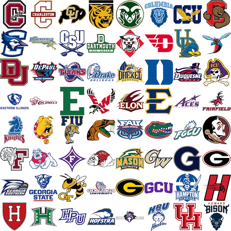 Every College Logo 377 images in .SVG .eps .dxf .PNG College | Etsy