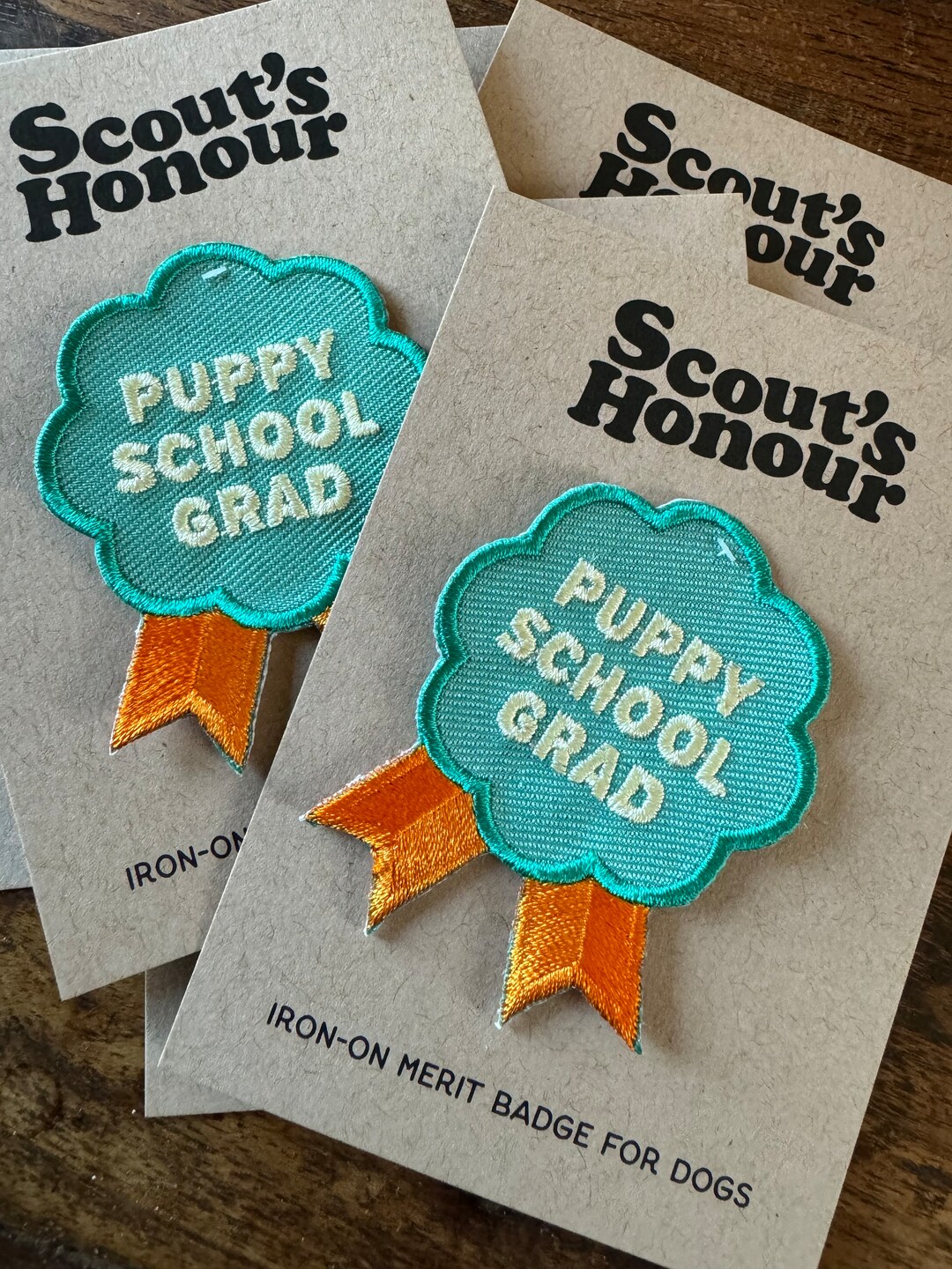 Puppy School Grad Embroidered Iron-on Patch | Dog Merit Badge - Etsy