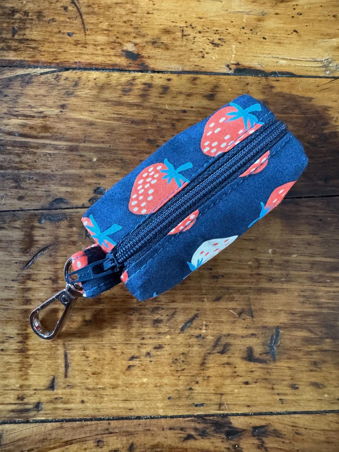 Cotton Poop Bag Holder | Juicy Fruit in Denim | USA Made - Etsy