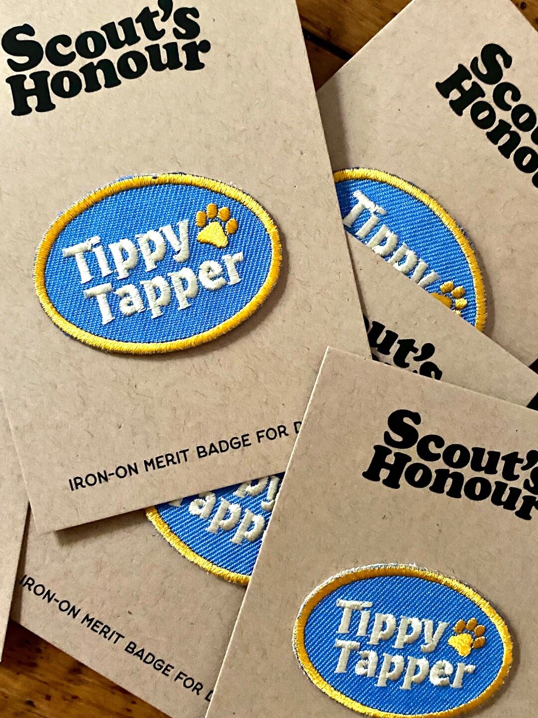 Tippy Tapper Embroidered Iron-on Patch | Dog Merit Badge - Etsy