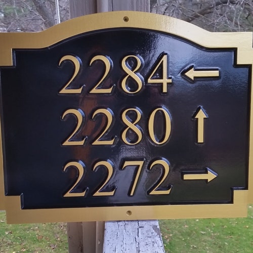 Custom House Number Arrow Sign Personalized Address Sign With - Etsy