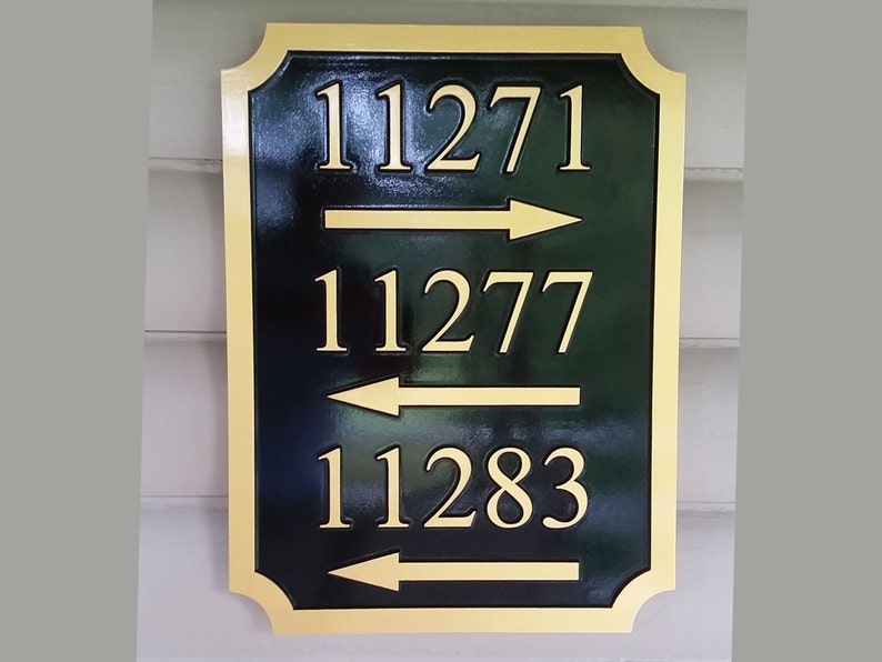 Custom Carved House Number Street Address Sign With Arrow - Etsy