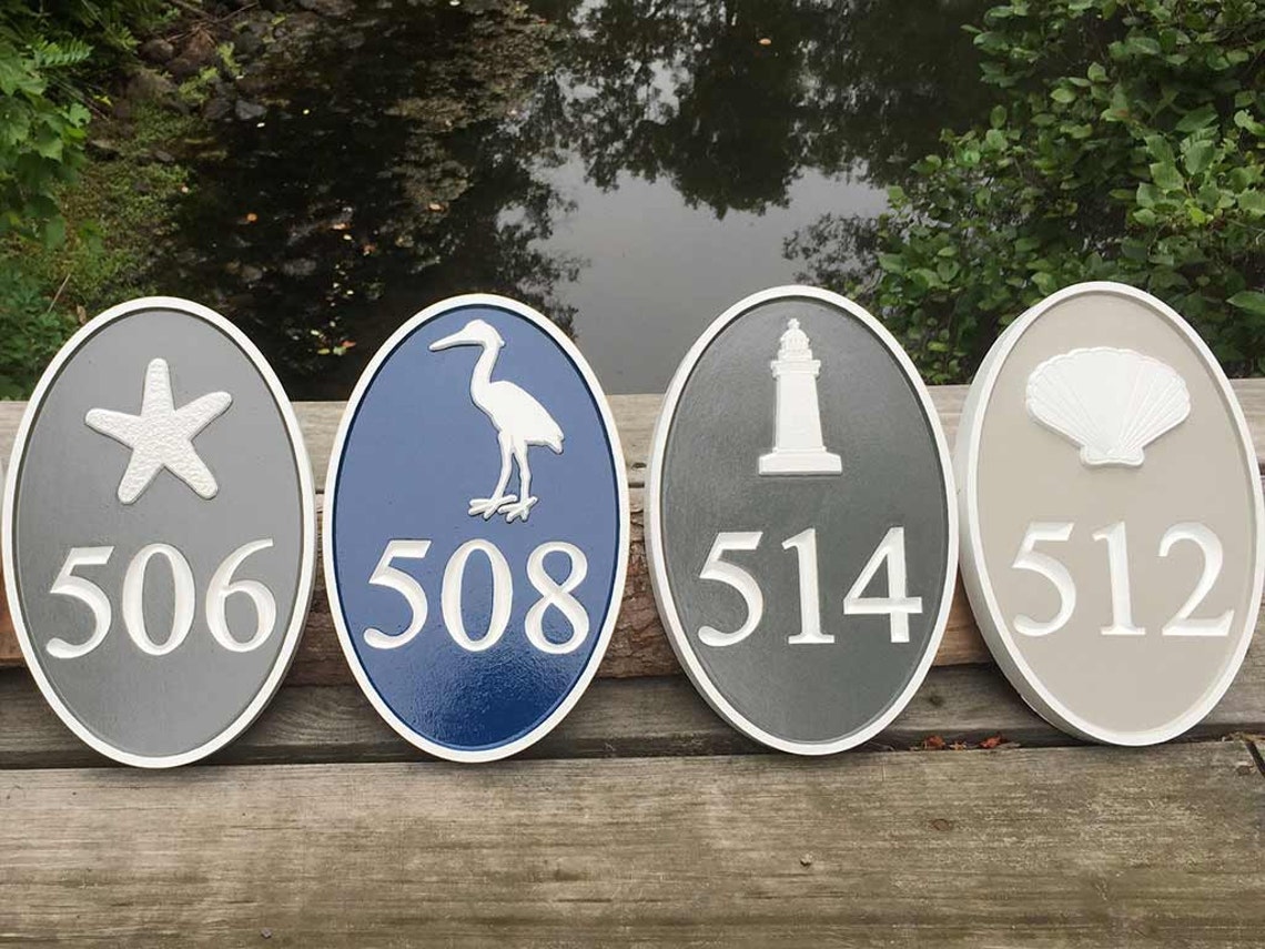 Carved Street Address Plaque / House Number With Heron or | Etsy