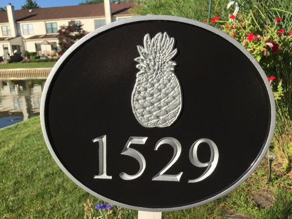 Pineapple Address House Marker Custom Carved Sign or Use Other | Etsy