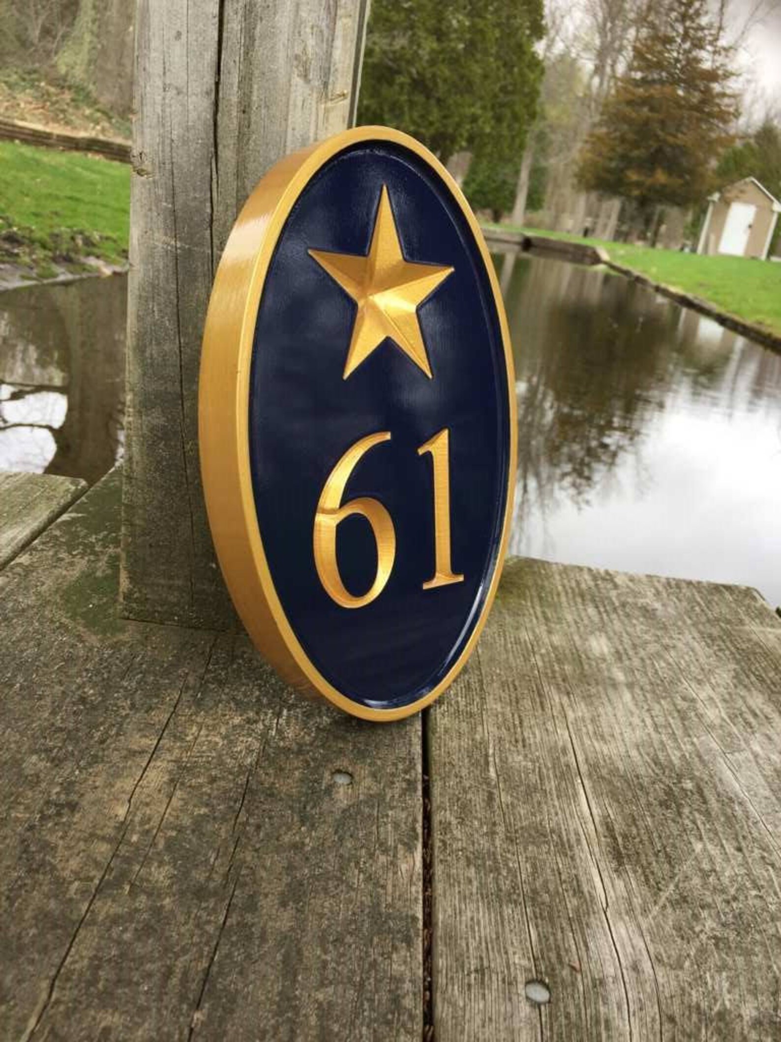 Carved Street Address Plaque / House Number With Star or Other - Etsy