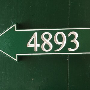 Custom Carved Arrow Shaped House Number Sign Pointing Left, Right, up ...