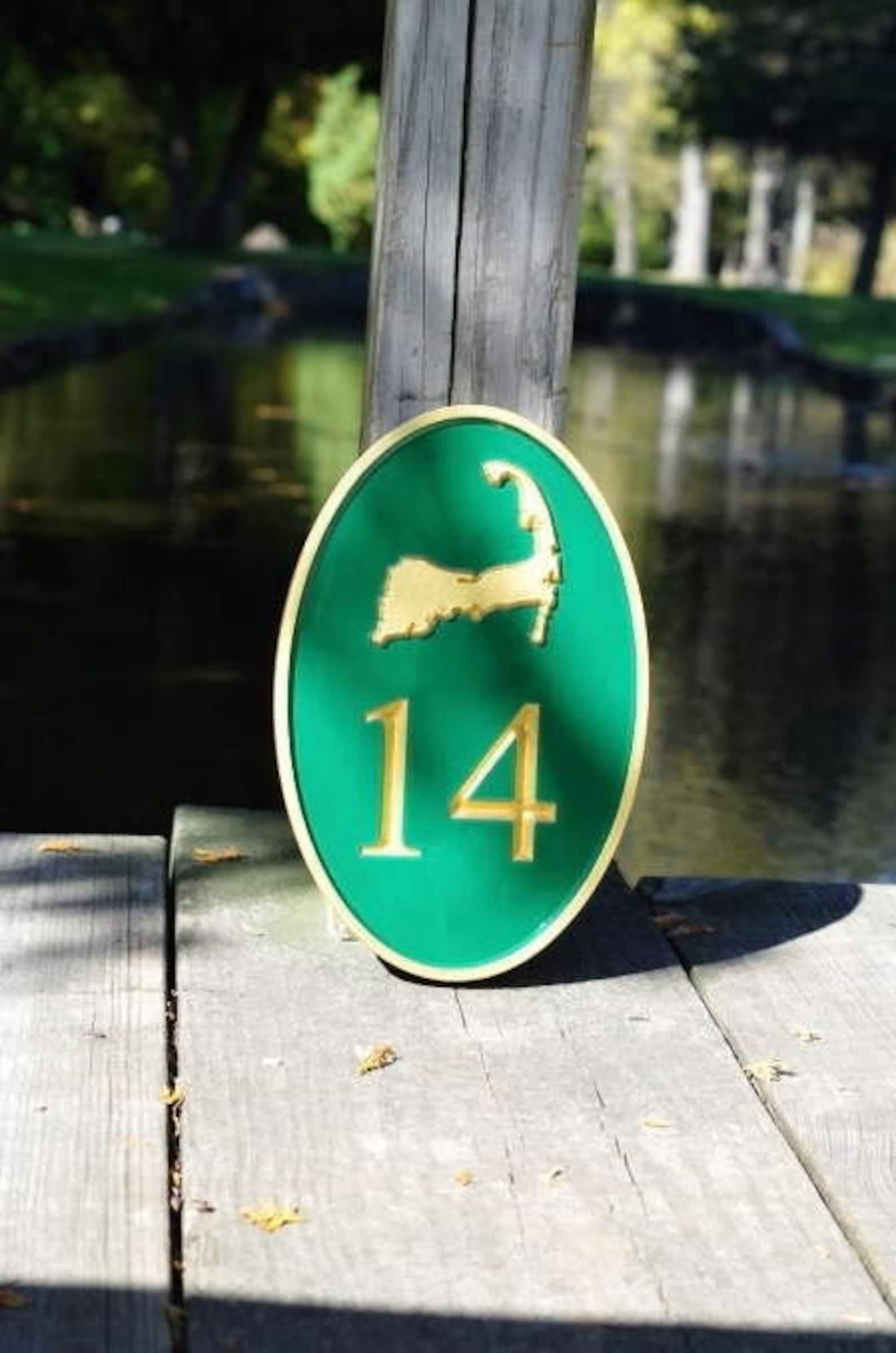 Carved Street Address Plaque / House Number With Nantucket Basket or ...