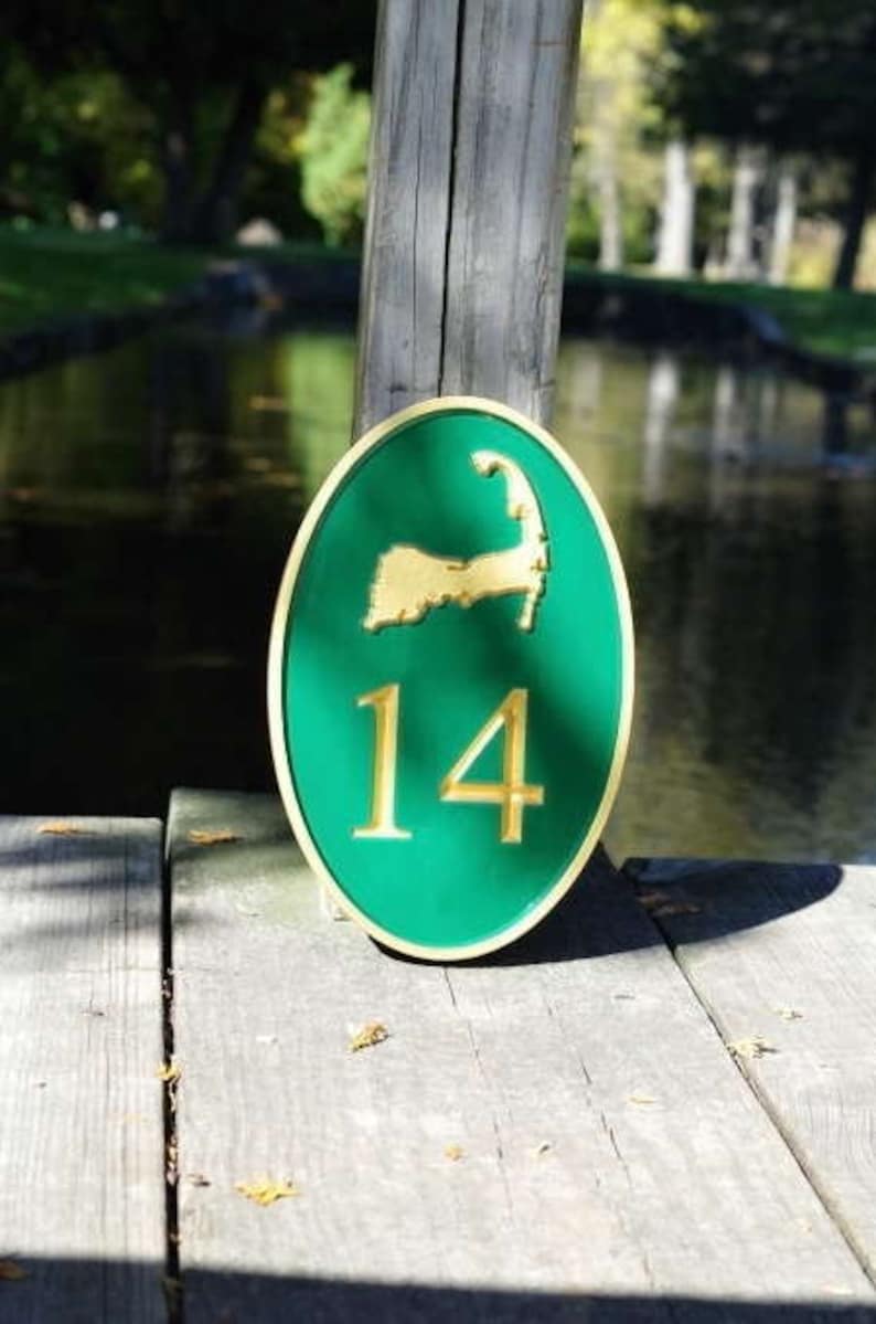 Carved Street Address Plaque / House Number With Nantucket Basket or ...