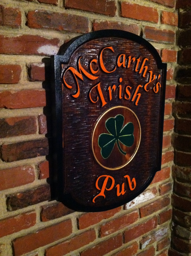 Bar or Pub Sign - Personalized With Shamrock or Other Image - Custom ...