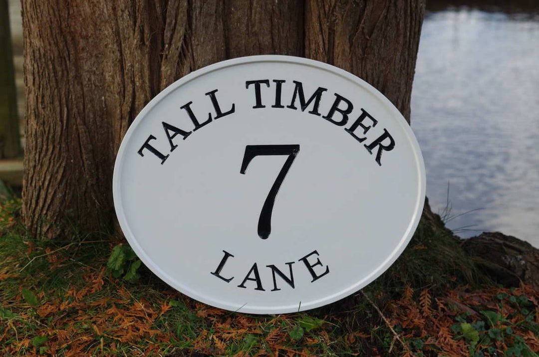 Address Marker Sign for Bracket With Street Name, Large House Number ...