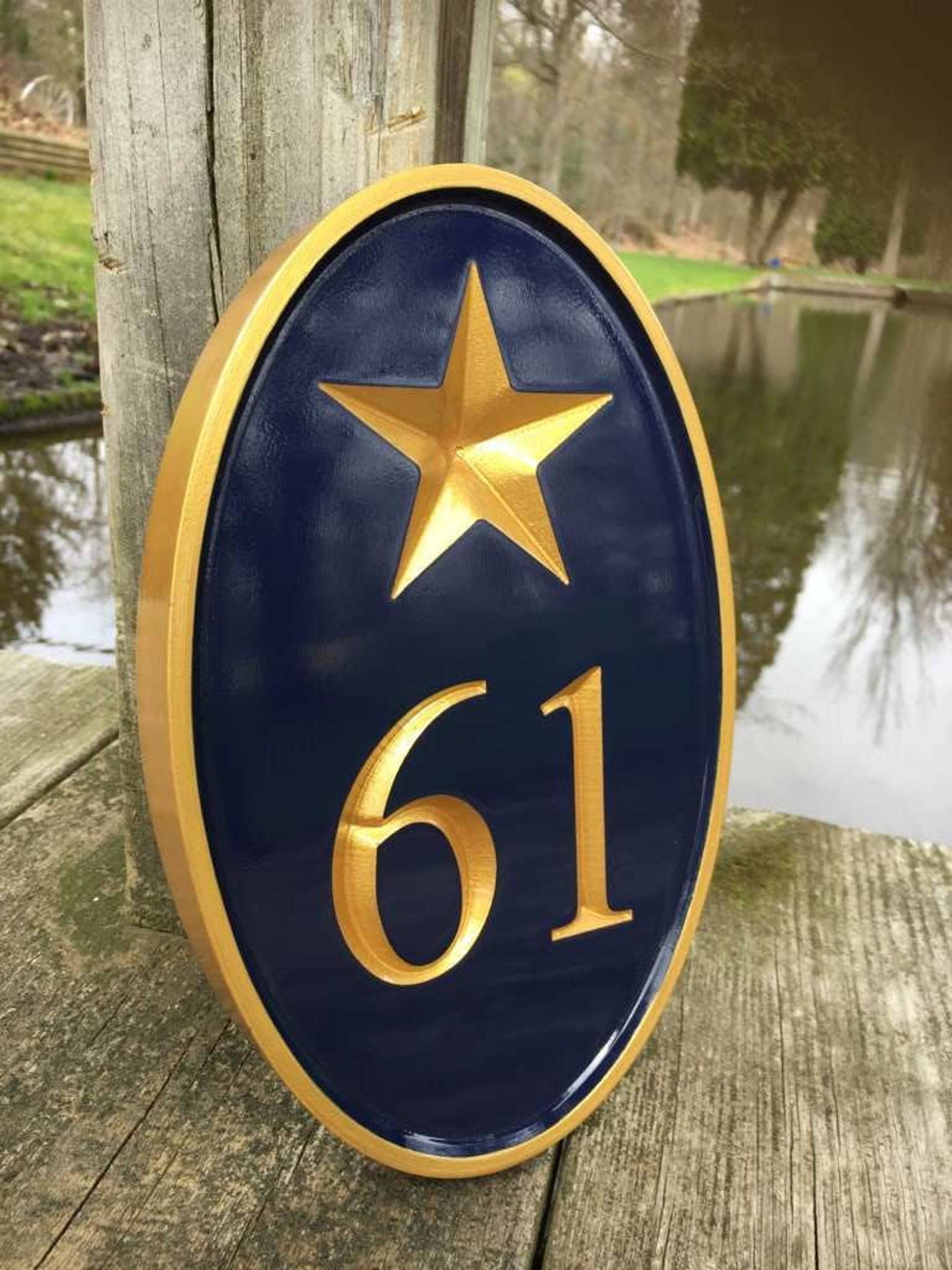 Carved Street Address Plaque / House Number With Star or Other - Etsy