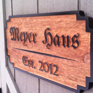 Custom Carved Wood German House-family-established Year Sign (LN14) - Etsy