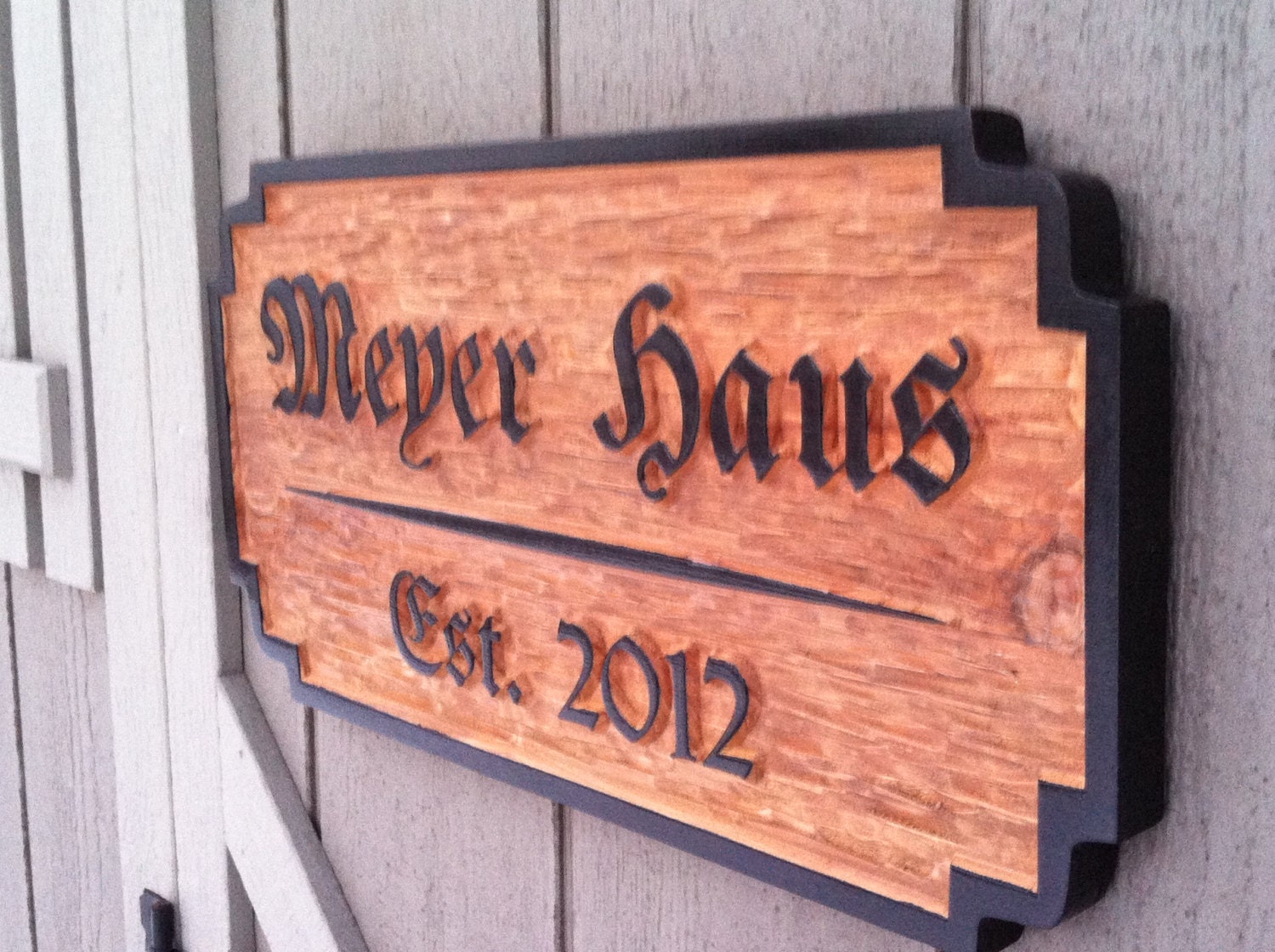 Custom Carved Wood German House-family-established Year Sign - Etsy
