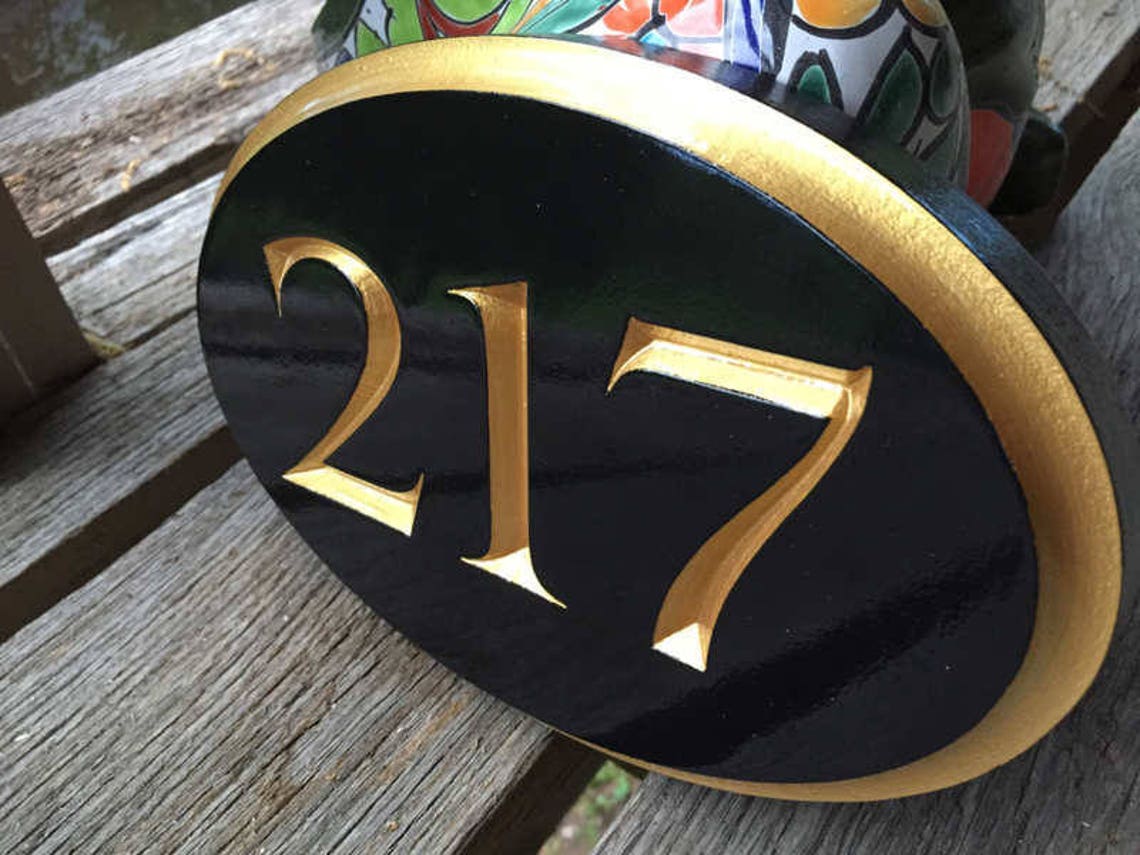 House Number Plaque Custom Numbers for Home Custom Carved | Etsy