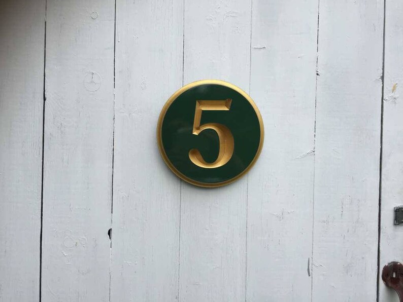 Custom Round Street Number Plaque- Circular House Marker Signs (A180 ...