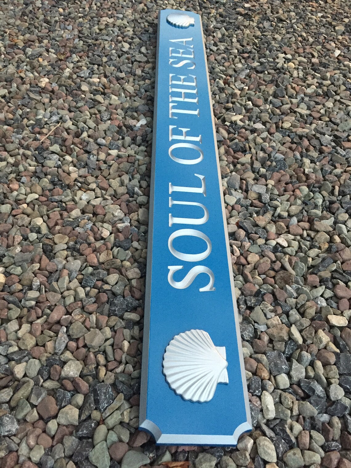Carved Quarterboard Sign With 3D Scallop Shell - Customize With Name or ...