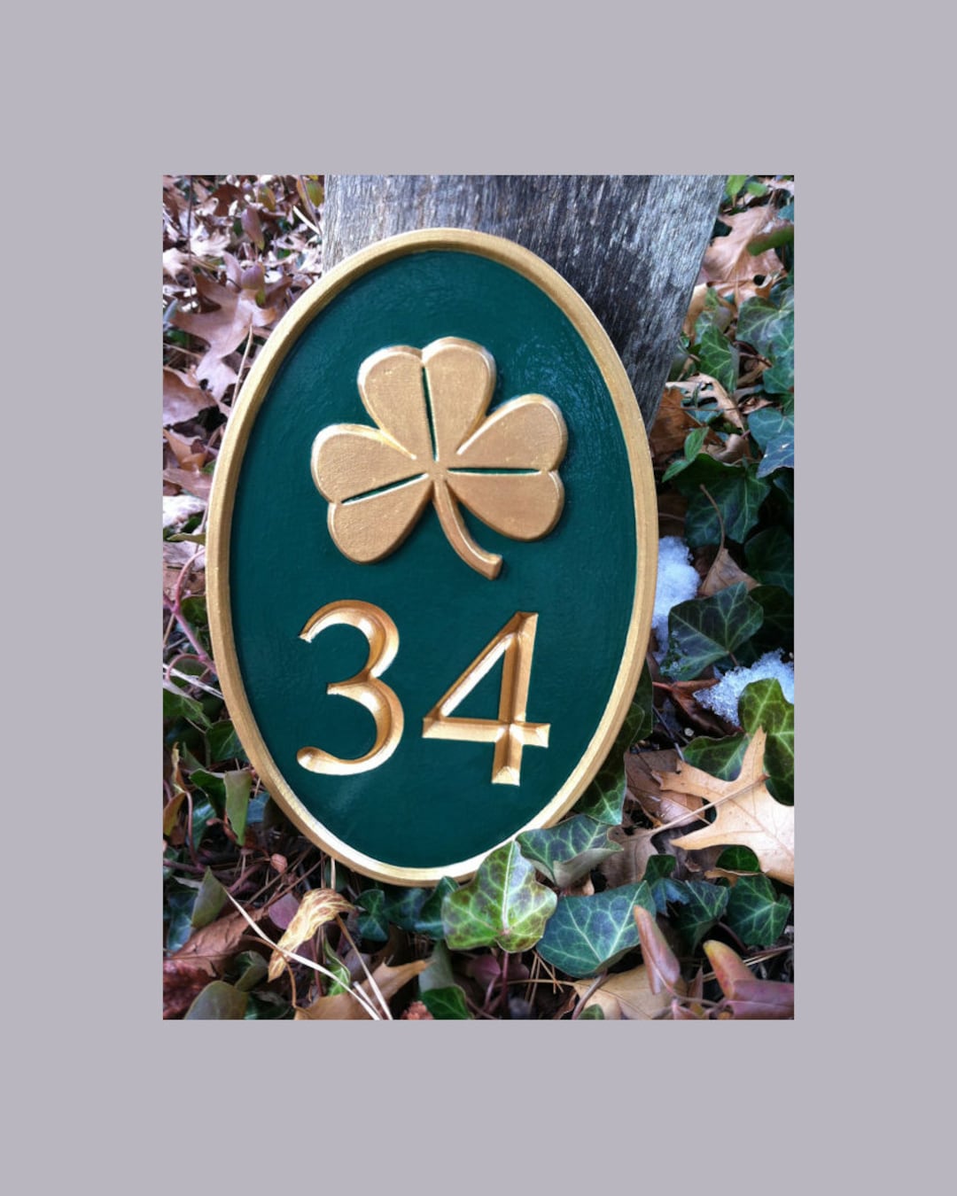Carved Street Address Plaque / House Number With Shamrock, Pineapple ...